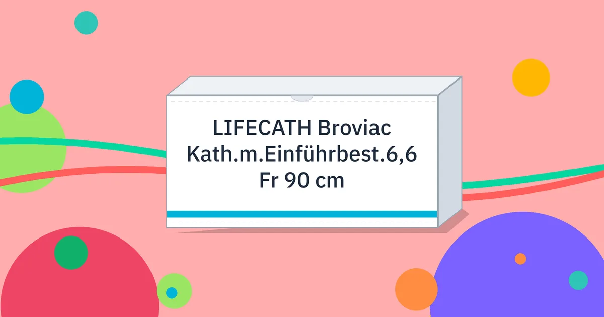 Symbolbild: Packung mit der Aufschrift LIFECATH Broviac Kath.m.Einführbest.6,6 Fr 90 cm (PZN 09397631) – Verfügbarkeit und Bezug in Apotheken in Frankfurt am Main