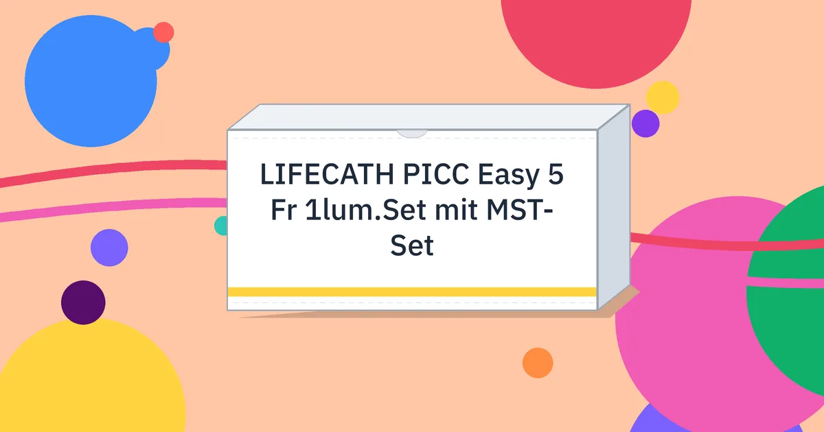 Symbolbild: Packung mit der Aufschrift LIFECATH PICC Easy 5 Fr 1lum.Set mit MST-Set (PZN 15209734) – Verfügbarkeit und Bezug in Apotheken in Frankfurt am Main