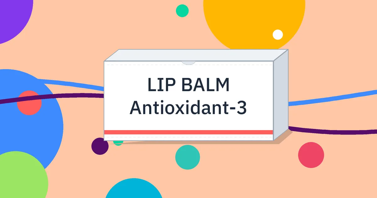 Symbolbild: Packung mit der Aufschrift LIP BALM Antioxidant-3 (PZN 17886516) – Verfügbarkeit und Bezug in Apotheken in Frankfurt am Main