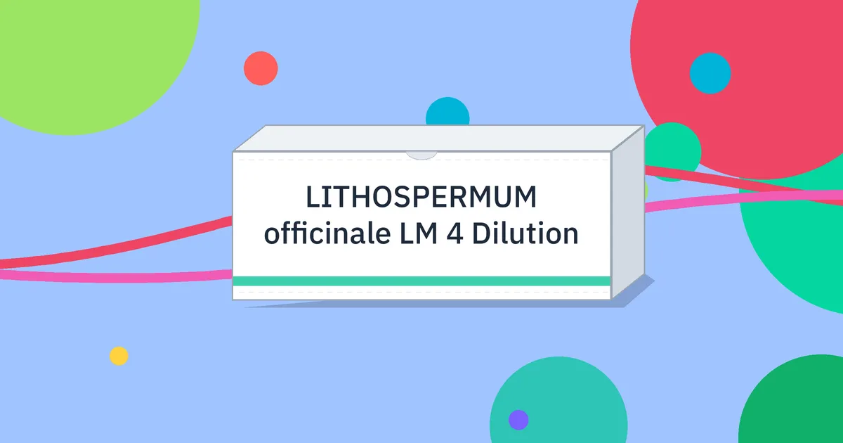 Symbolbild: Packung mit der Aufschrift LITHOSPERMUM officinale LM 4 Dilution (PZN 13531897) – Verfügbarkeit und Bezug in Apotheken in Frankfurt am Main