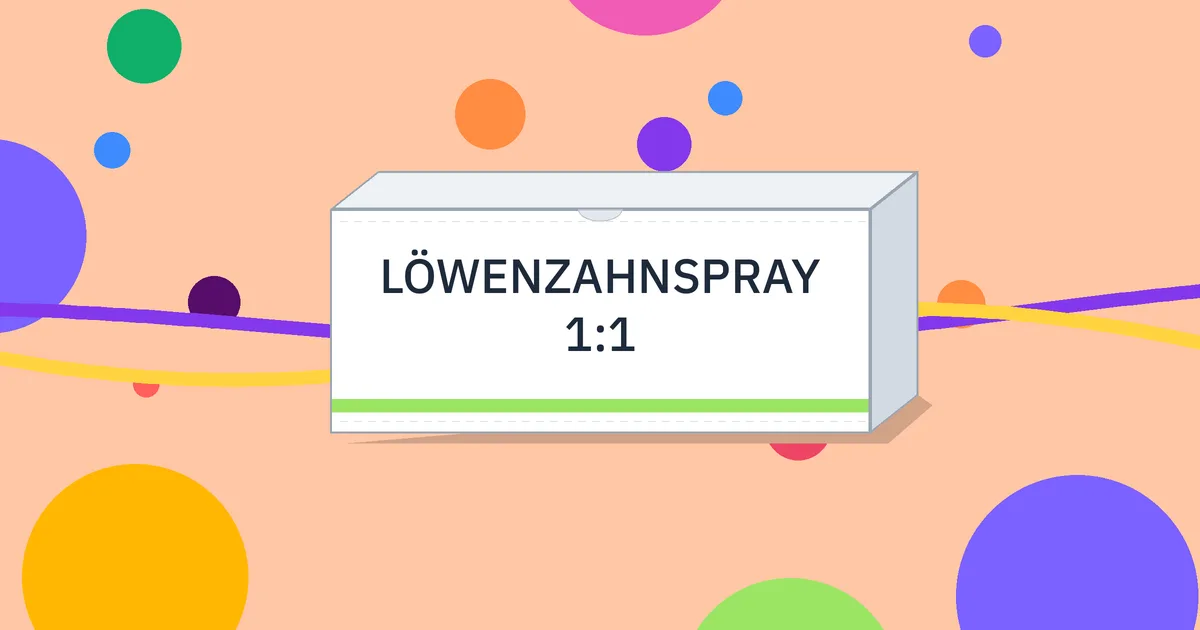 Symbolbild: Packung mit der Aufschrift LÖWENZAHNSPRAY 1:1 (PZN 11713134) – Verfügbarkeit und Bezug in Apotheken in Frankfurt am Main