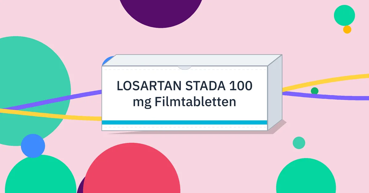 Symbolbild: Packung mit der Aufschrift LOSARTAN STADA 100 mg Filmtabletten (PZN 01256262) – Verfügbarkeit und Bezug in Apotheken in Frankfurt am Main