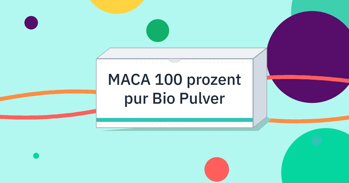 Symbolbild: Packung mit der Aufschrift MACA 100 prozent pur Bio Pulver (PZN 04534715) – Verfügbarkeit und Bezug in Apotheken in Frankfurt am Main