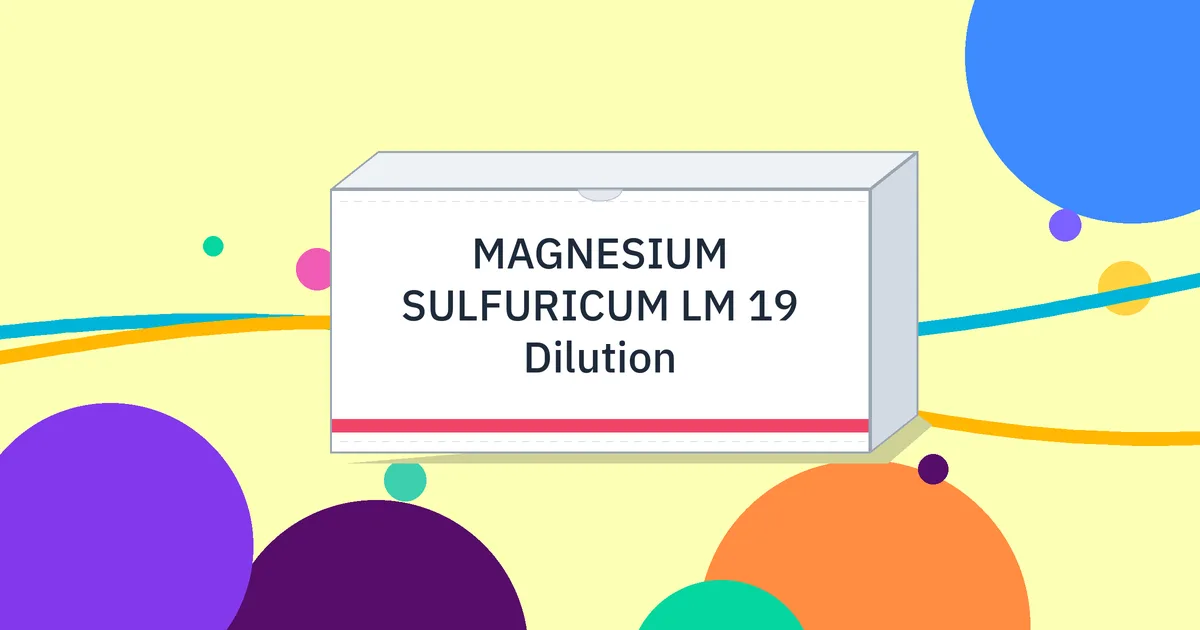 Symbolbild: Packung mit der Aufschrift MAGNESIUM SULFURICUM LM 19 Dilution (PZN 12940145) – Verfügbarkeit und Bezug in Apotheken in Frankfurt am Main