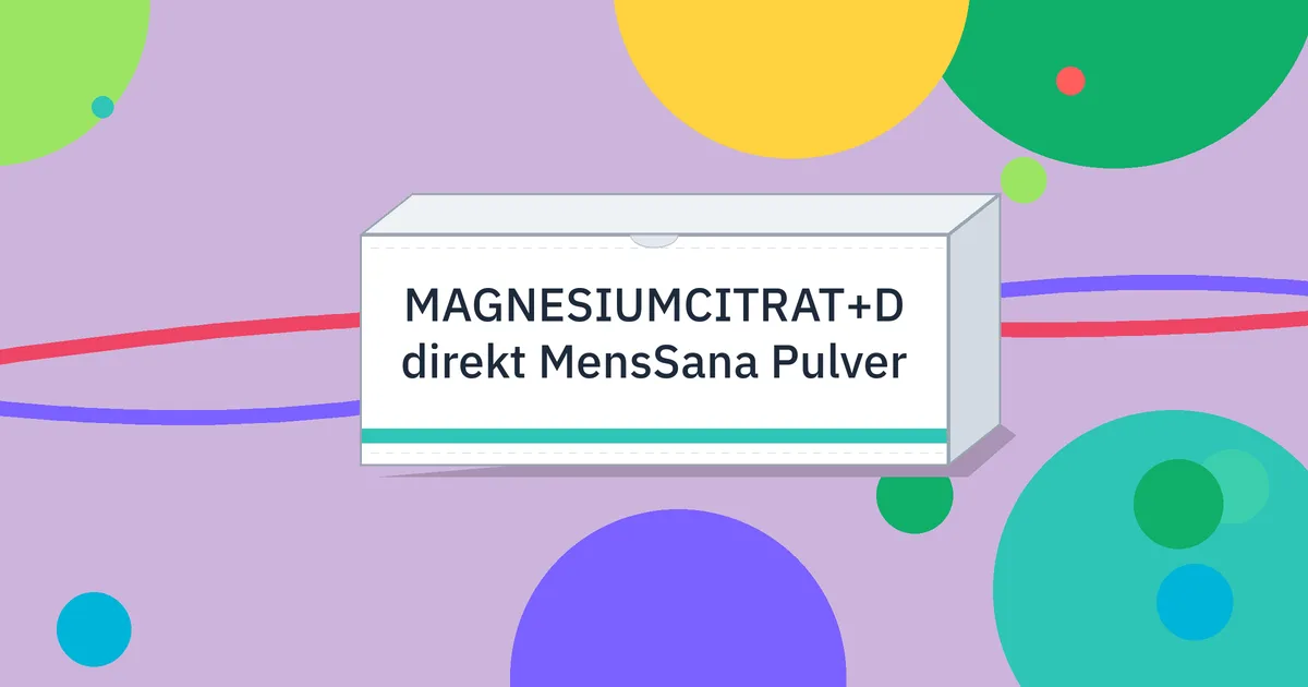 Symbolbild: Packung mit der Aufschrift MAGNESIUMCITRAT+D direkt MensSana Pulver (PZN 16613868) – Verfügbarkeit und Bezug in Apotheken in Frankfurt am Main