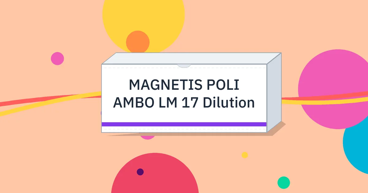Symbolbild: Packung mit der Aufschrift MAGNETIS POLI AMBO LM 17 Dilution (PZN 12940553) – Verfügbarkeit und Bezug in Apotheken in Frankfurt am Main