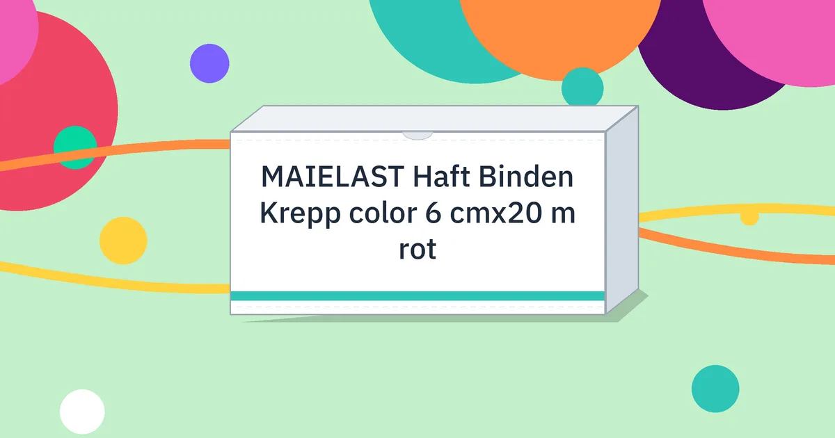 Symbolbild: Packung mit der Aufschrift MAIELAST Haft Binden Krepp color 6 cmx20 m rot (PZN 02502349) – Verfügbarkeit und Bezug in Apotheken in Frankfurt am Main
