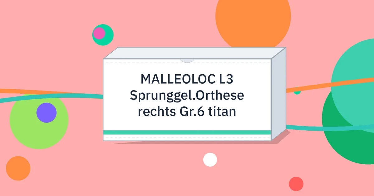 Symbolbild: Packung mit der Aufschrift MALLEOLOC L3 Sprunggel.Orthese rechts Gr.6 titan (PZN 14002327) – Verfügbarkeit und Bezug in Apotheken in Frankfurt am Main