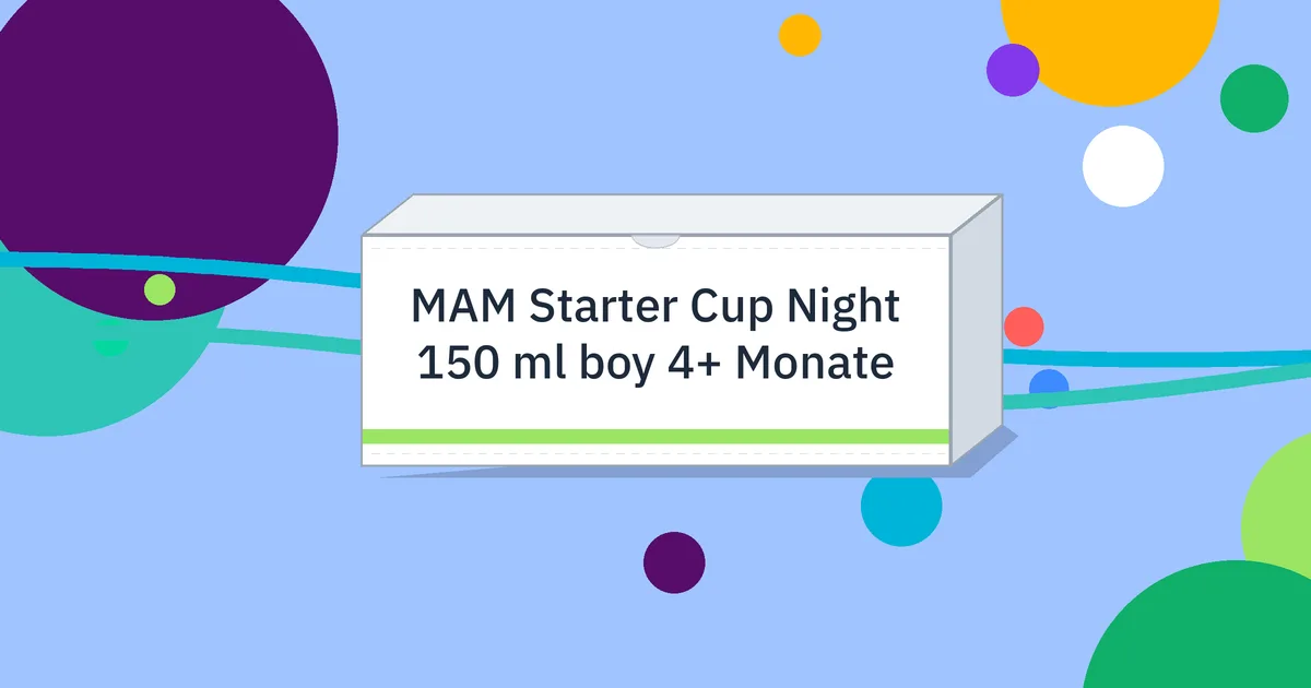 Symbolbild: Packung mit der Aufschrift MAM Starter Cup Night 150 ml boy 4+ Monate (PZN 16924060) – Verfügbarkeit und Bezug in Apotheken in Frankfurt am Main