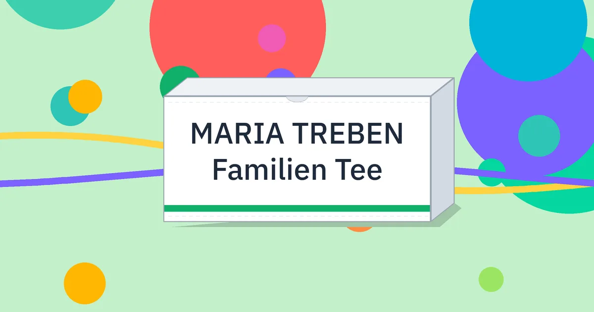 Symbolbild: Packung mit der Aufschrift MARIA TREBEN Familien Tee (PZN 06056651) – Verfügbarkeit und Bezug in Apotheken in Frankfurt am Main