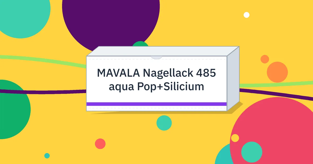 Symbolbild: Packung mit der Aufschrift MAVALA Nagellack 485 aqua Pop+Silicium (PZN 19882221) – Verfügbarkeit und Bezug in Apotheken in Frankfurt am Main