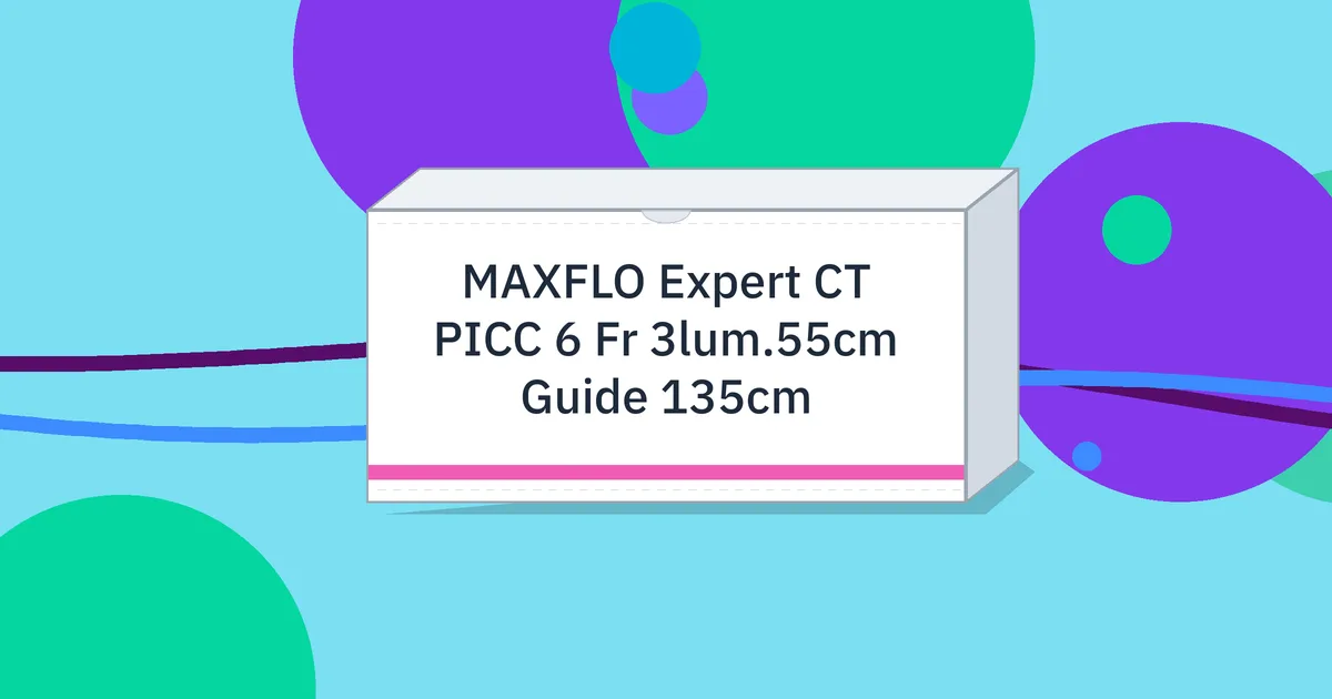 Symbolbild: Packung mit der Aufschrift MAXFLO Expert CT PICC 6 Fr 3lum.55cm Guide 135cm (PZN 15209125) – Verfügbarkeit und Bezug in Apotheken in Frankfurt am Main