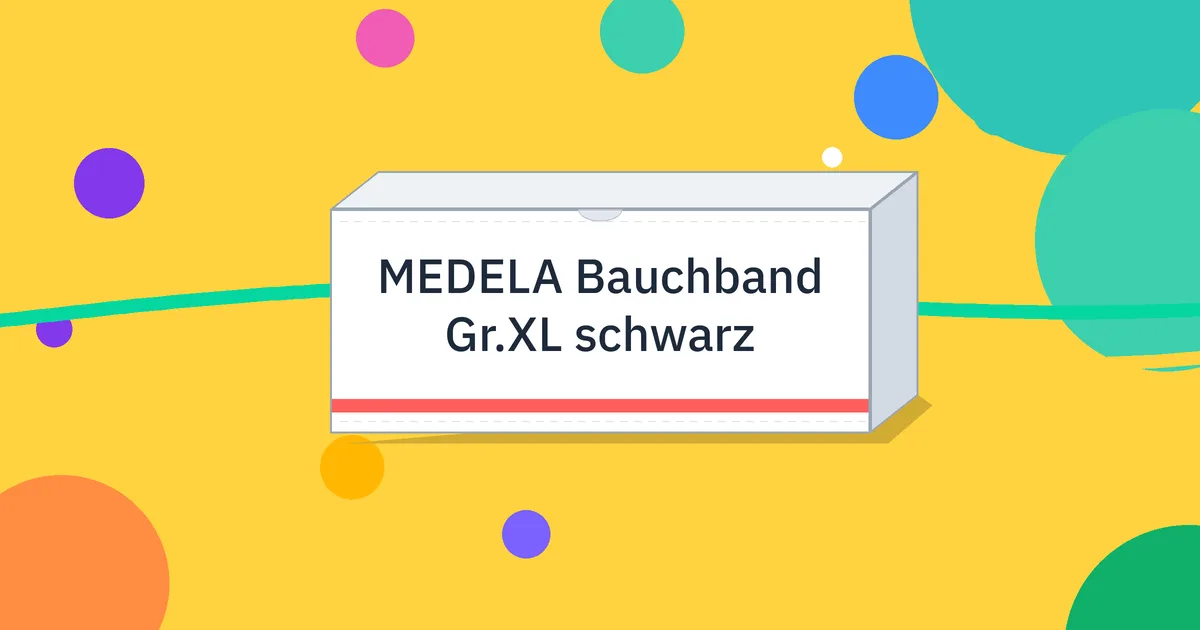 Symbolbild: Packung mit der Aufschrift MEDELA Bauchband Gr.XL schwarz (PZN 16824335) – Verfügbarkeit und Bezug in Apotheken in Frankfurt am Main