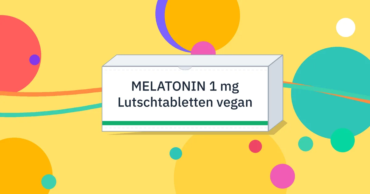 Symbolbild: Packung mit der Aufschrift MELATONIN 1 mg Lutschtabletten vegan (PZN 18020256) – Verfügbarkeit und Bezug in Apotheken in Frankfurt am Main