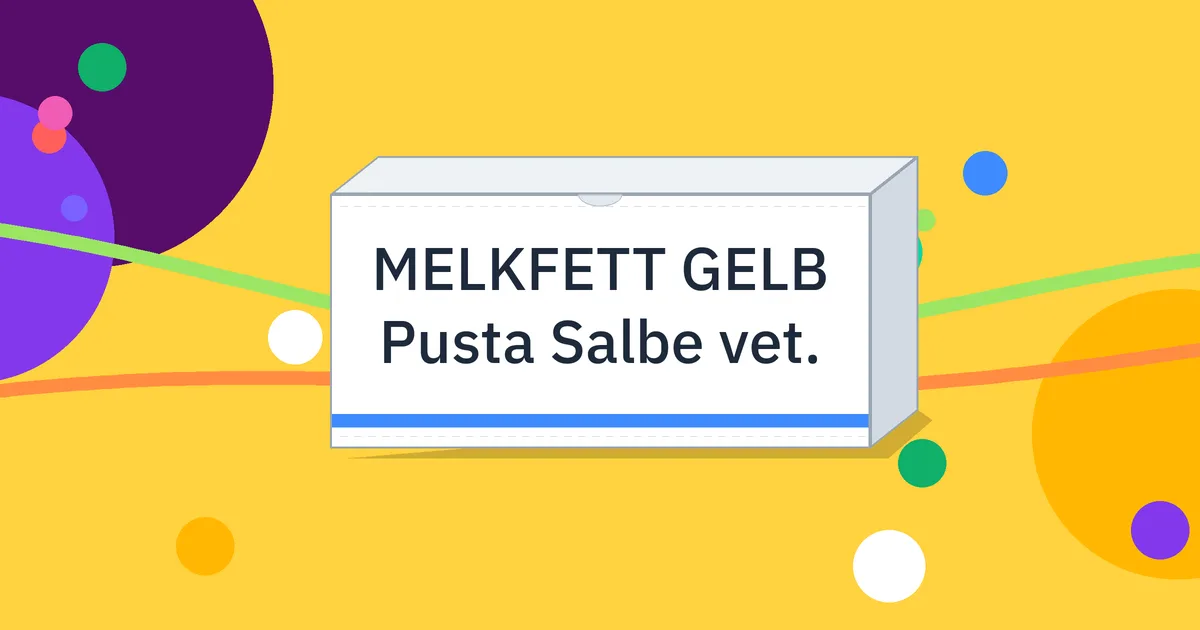 Symbolbild: Packung mit der Aufschrift MELKFETT GELB Pusta Salbe vet. (PZN 15875342) – Verfügbarkeit und Bezug in Apotheken in Frankfurt am Main