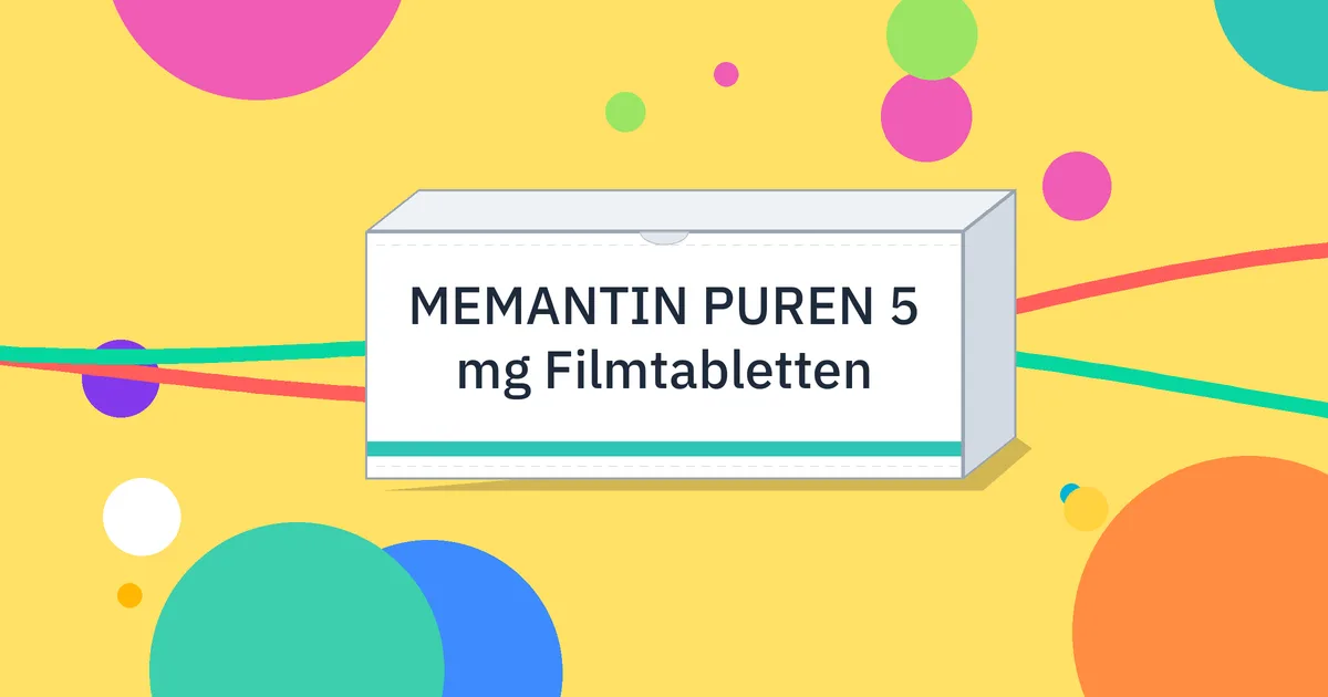 Symbolbild: Packung mit der Aufschrift MEMANTIN PUREN 5 mg Filmtabletten (PZN 16201195) – Verfügbarkeit und Bezug in Apotheken in Frankfurt am Main