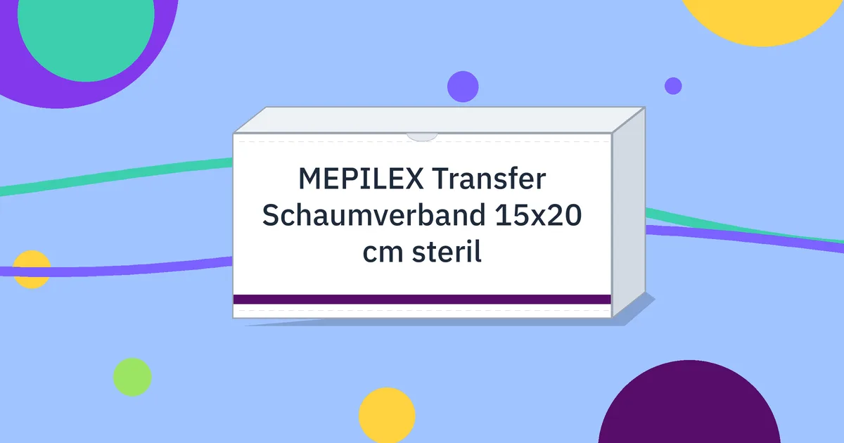 Symbolbild: Packung mit der Aufschrift MEPILEX Transfer Schaumverband 15x20 cm steril (PZN 19995066) – Verfügbarkeit und Bezug in Apotheken in Frankfurt am Main