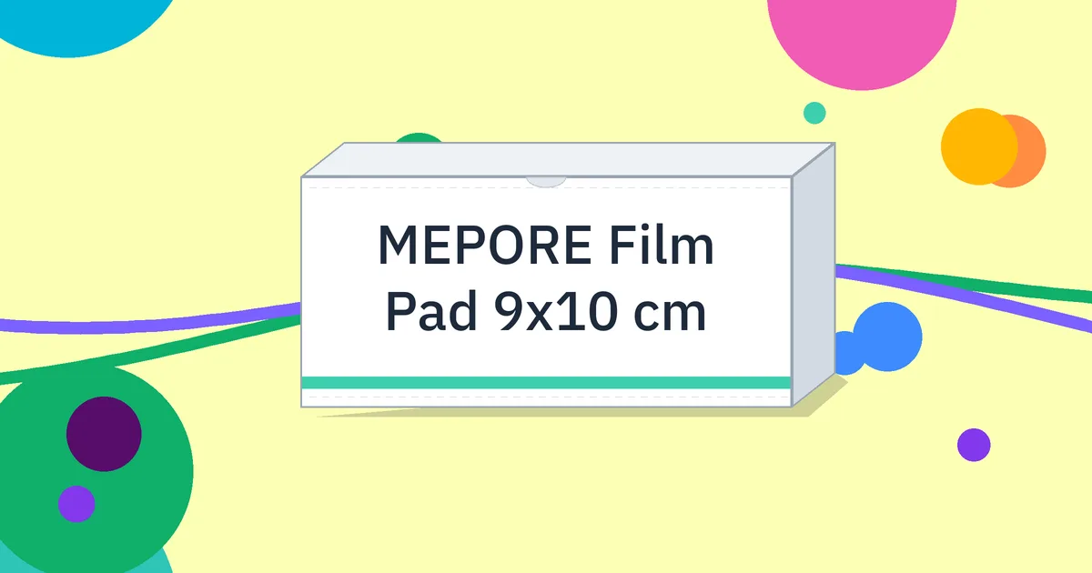 Symbolbild: Packung mit der Aufschrift MEPORE Film Pad 9x10 cm (PZN 09272510) – Verfügbarkeit und Bezug in Apotheken in Frankfurt am Main