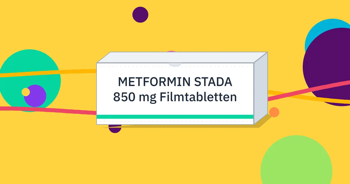 Symbolbild: Packung mit der Aufschrift METFORMIN STADA 850 mg Filmtabletten (PZN 08714791) – Verfügbarkeit und Bezug in Apotheken in Frankfurt am Main