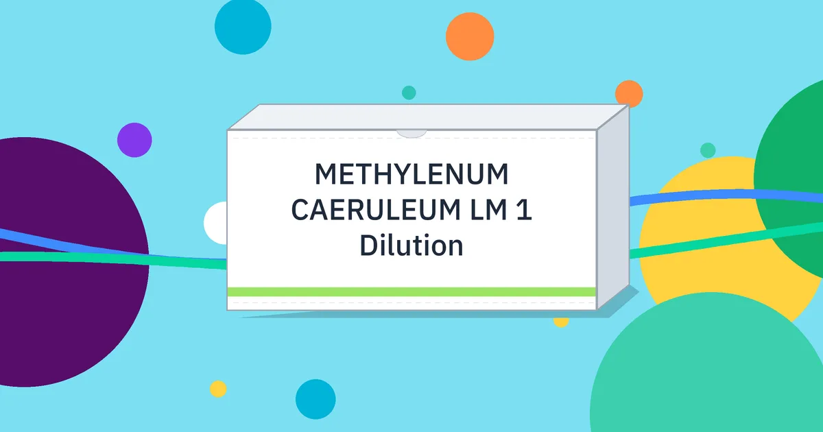 Symbolbild: Packung mit der Aufschrift METHYLENUM CAERULEUM LM 1 Dilution (PZN 13606891) – Verfügbarkeit und Bezug in Apotheken in Frankfurt am Main