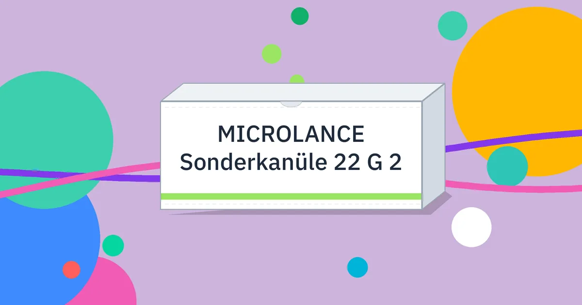 Symbolbild: Packung mit der Aufschrift MICROLANCE Sonderkanüle 22 G 2 (PZN 09396330) – Verfügbarkeit und Bezug in Apotheken in Frankfurt am Main