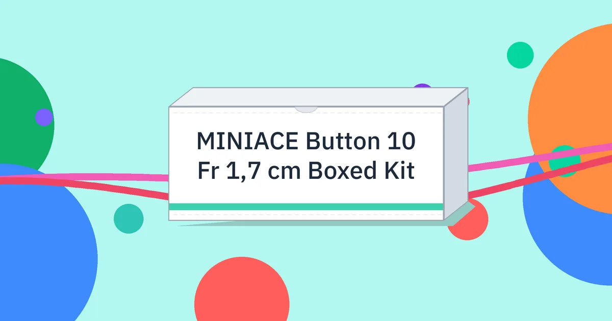 Symbolbild: Packung mit der Aufschrift MINIACE Button 10 Fr 1,7 cm Boxed Kit (PZN 16952955) – Verfügbarkeit und Bezug in Apotheken in Frankfurt am Main