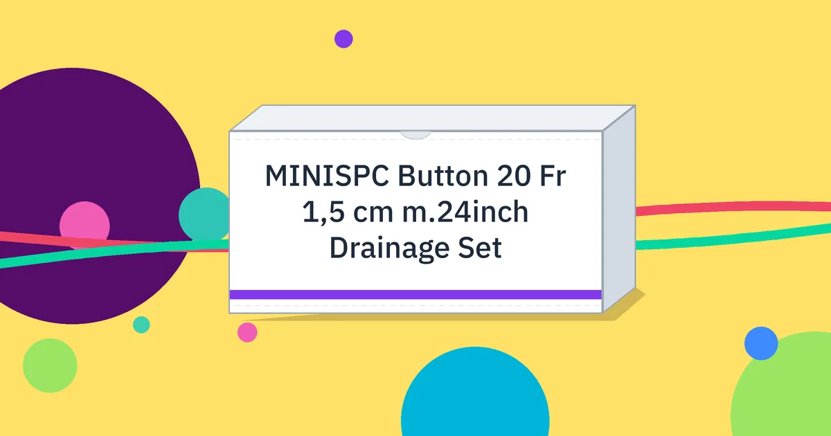 Symbolbild: Packung mit der Aufschrift MINISPC Button 20 Fr 1,5 cm m.24inch Drainage Set (PZN 20822299) – Verfügbarkeit und Bezug in Apotheken in Frankfurt am Main