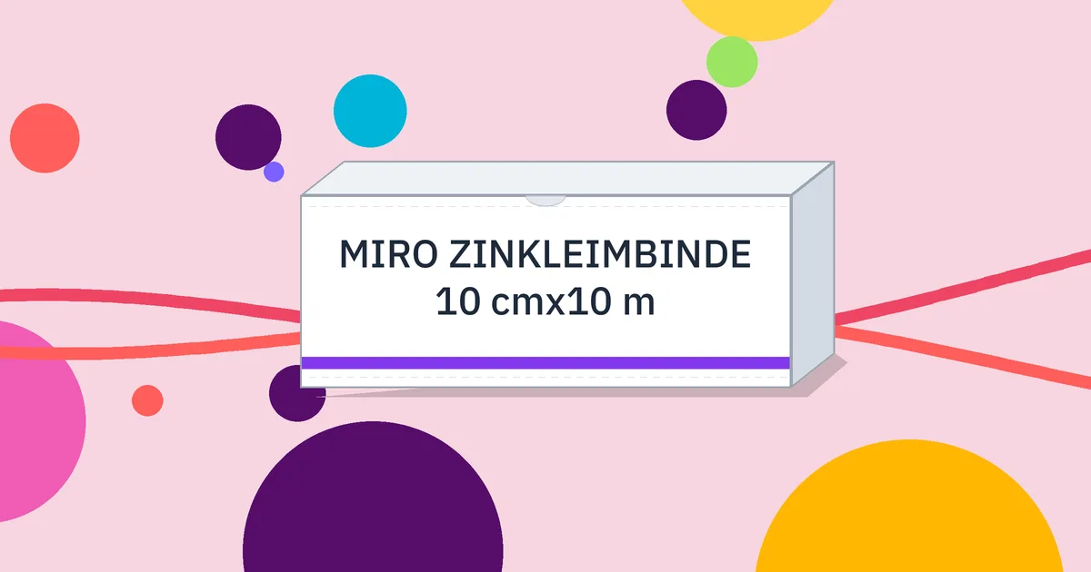 Symbolbild: Packung mit der Aufschrift MIRO ZINKLEIMBINDE 10 cmx10 m (PZN 00215775) – Verfügbarkeit und Bezug in Apotheken in Frankfurt am Main