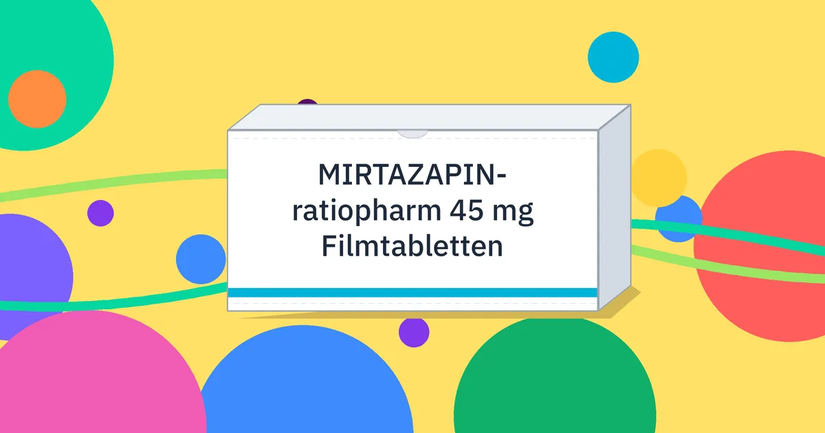 Symbolbild: Packung mit der Aufschrift MIRTAZAPIN-ratiopharm 45 mg Filmtabletten (PZN 18122318) – Verfügbarkeit und Bezug in Apotheken in Frankfurt am Main
