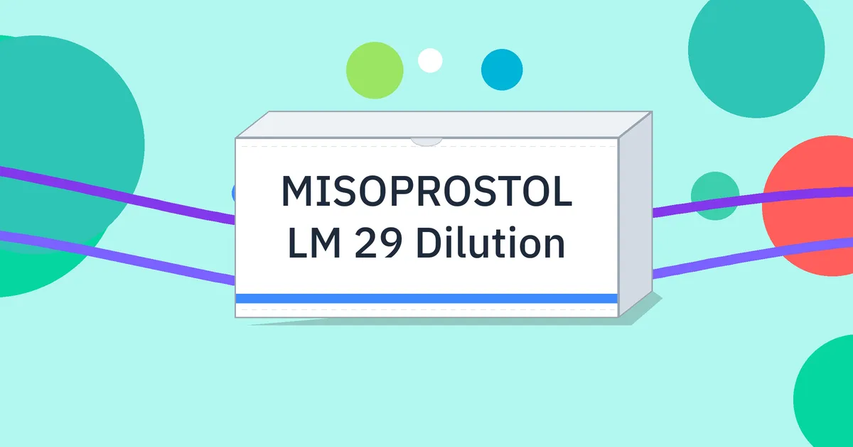 Symbolbild: Packung mit der Aufschrift MISOPROSTOL LM 29 Dilution (PZN 12956867) – Verfügbarkeit und Bezug in Apotheken in Frankfurt am Main