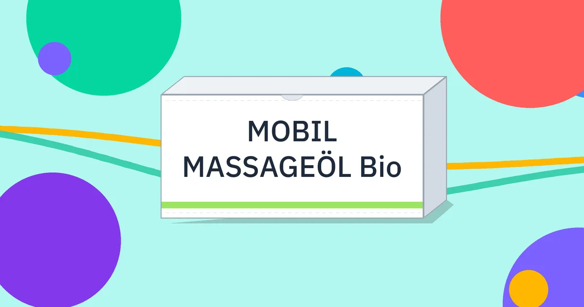 Symbolbild: Packung mit der Aufschrift MOBIL MASSAGEÖL Bio (PZN 19975885) – Verfügbarkeit und Bezug in Apotheken in Frankfurt am Main