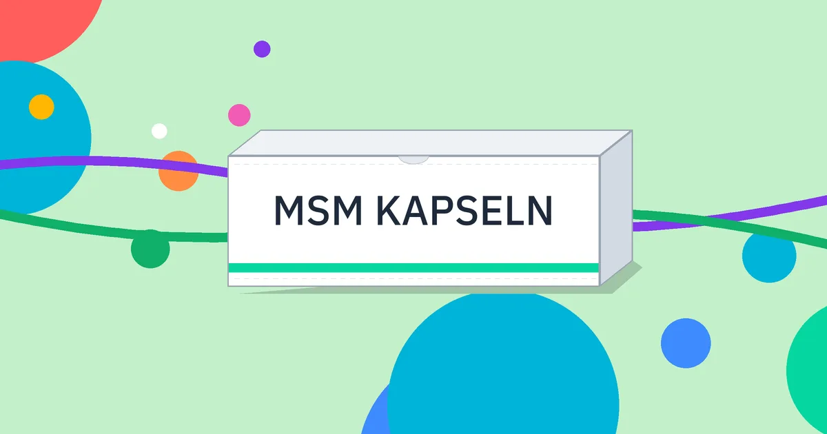 Symbolbild: Packung mit der Aufschrift MSM KAPSELN (PZN 16397465) – Verfügbarkeit und Bezug in Apotheken in Frankfurt am Main