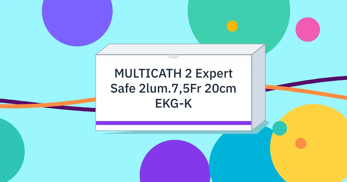 Symbolbild: Packung mit der Aufschrift MULTICATH 2 Expert Safe 2lum.7,5Fr 20cm EKG-K (PZN 10354590) – Verfügbarkeit und Bezug in Apotheken in Frankfurt am Main