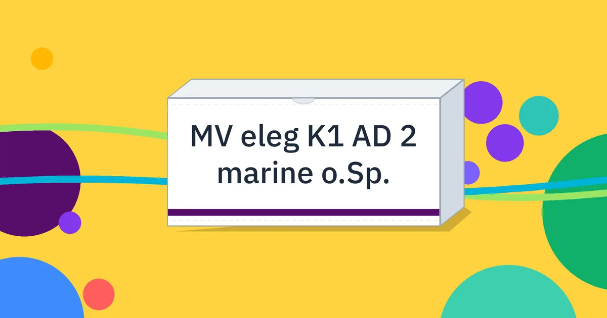 Symbolbild: Packung mit der Aufschrift MV eleg K1 AD 2 marine o.Sp. (PZN 14583465) – Verfügbarkeit und Bezug in Apotheken in Frankfurt am Main
