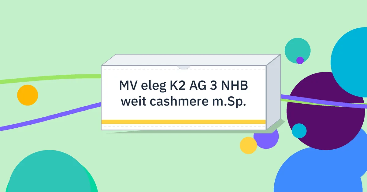 Symbolbild: Packung mit der Aufschrift MV eleg K2 AG 3 NHB weit cashmere m.Sp. (PZN 15728291) – Verfügbarkeit und Bezug in Apotheken in Frankfurt am Main