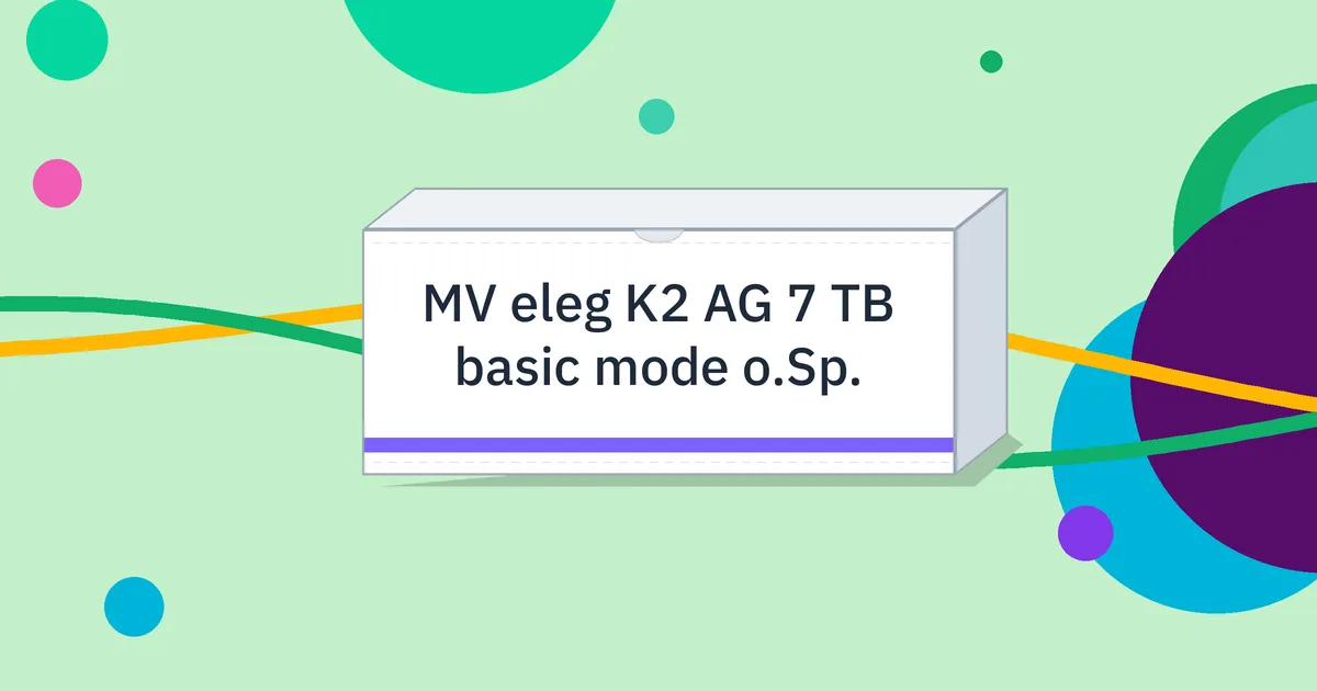 Symbolbild: Packung mit der Aufschrift MV eleg K2 AG 7 TB basic mode o.Sp. (PZN 00212682) – Verfügbarkeit und Bezug in Apotheken in Frankfurt am Main
