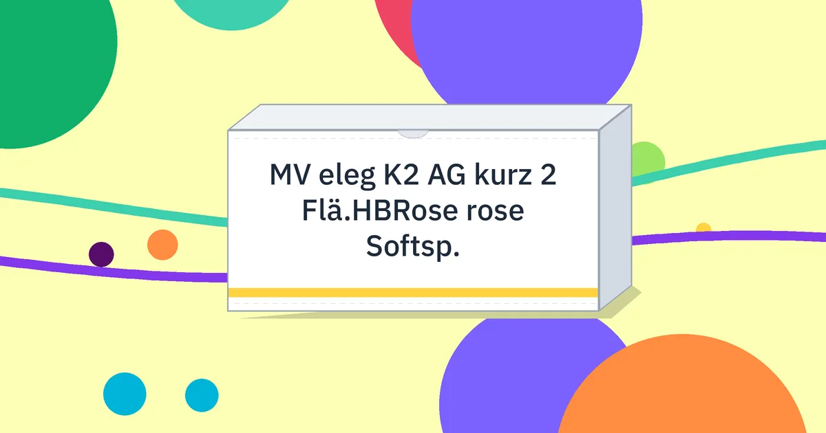 Symbolbild: Packung mit der Aufschrift MV eleg K2 AG kurz 2 Flä.HBRose rose Softsp. (PZN 15704014) – Verfügbarkeit und Bezug in Apotheken in Frankfurt am Main