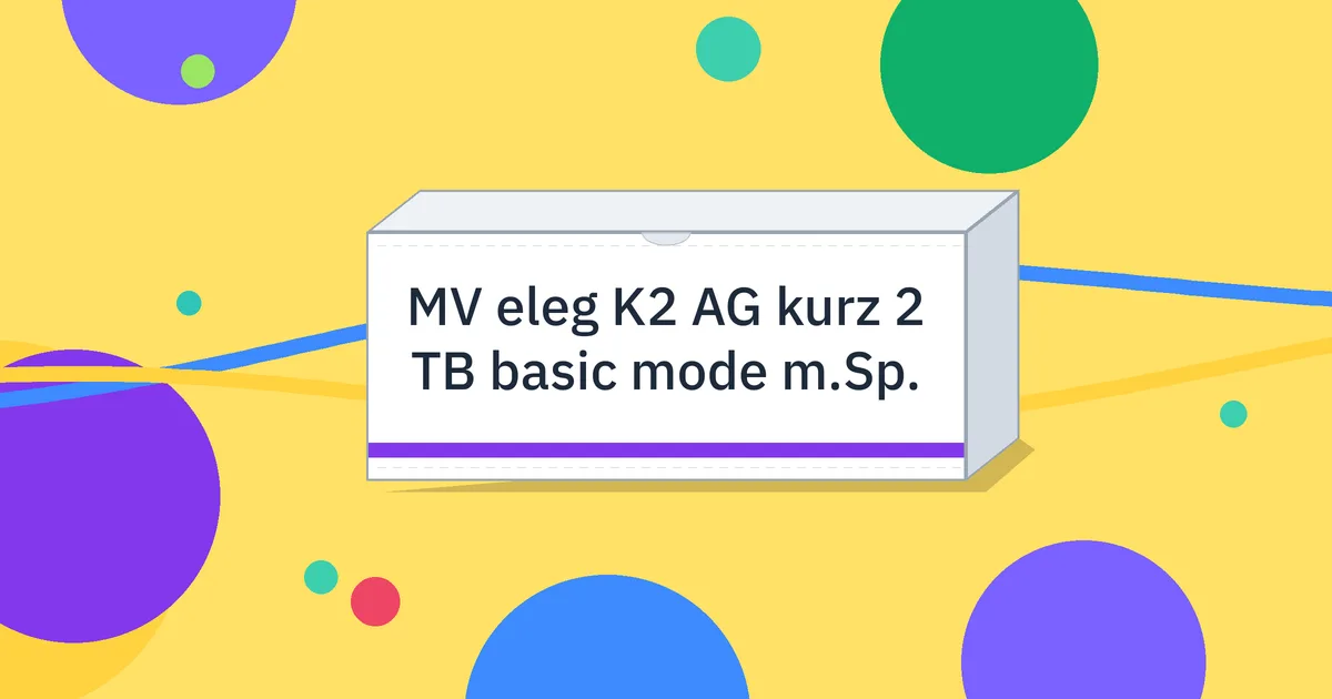 Symbolbild: Packung mit der Aufschrift MV eleg K2 AG kurz 2 TB basic mode m.Sp. (PZN 09880988) – Verfügbarkeit und Bezug in Apotheken in Frankfurt am Main