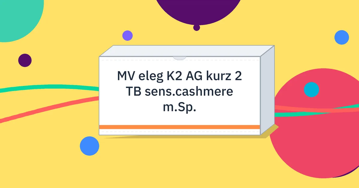 Symbolbild: Packung mit der Aufschrift MV eleg K2 AG kurz 2 TB sens.cashmere m.Sp. (PZN 14674038) – Verfügbarkeit und Bezug in Apotheken in Frankfurt am Main
