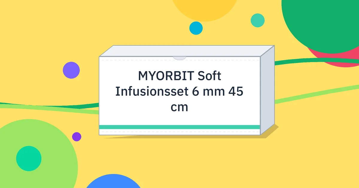 Symbolbild: Packung mit der Aufschrift MYORBIT Soft Infusionsset 6 mm 45 cm (PZN 20294972) – Verfügbarkeit und Bezug in Apotheken in Frankfurt am Main