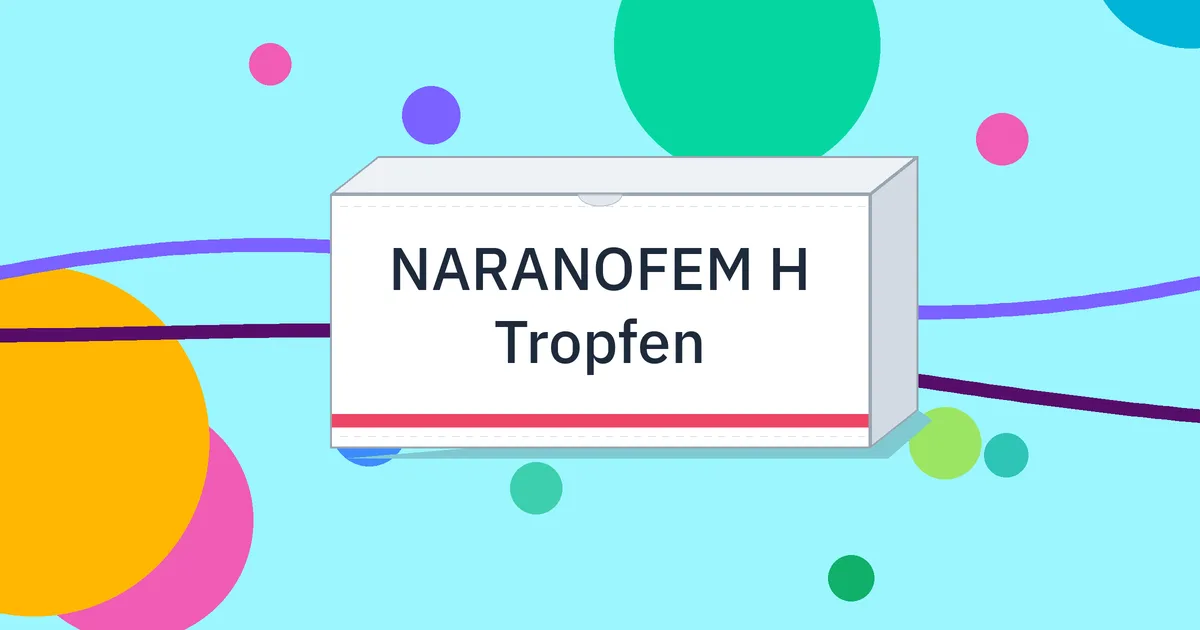 Symbolbild: Packung mit der Aufschrift NARANOFEM H Tropfen (PZN 05701109) – Verfügbarkeit und Bezug in Apotheken in Frankfurt am Main