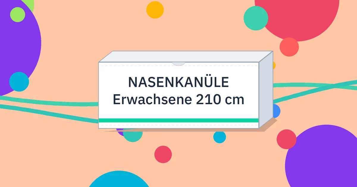 Symbolbild: Packung mit der Aufschrift NASENKANÜLE Erwachsene 210 cm (PZN 20205046) – Verfügbarkeit und Bezug in Apotheken in Frankfurt am Main