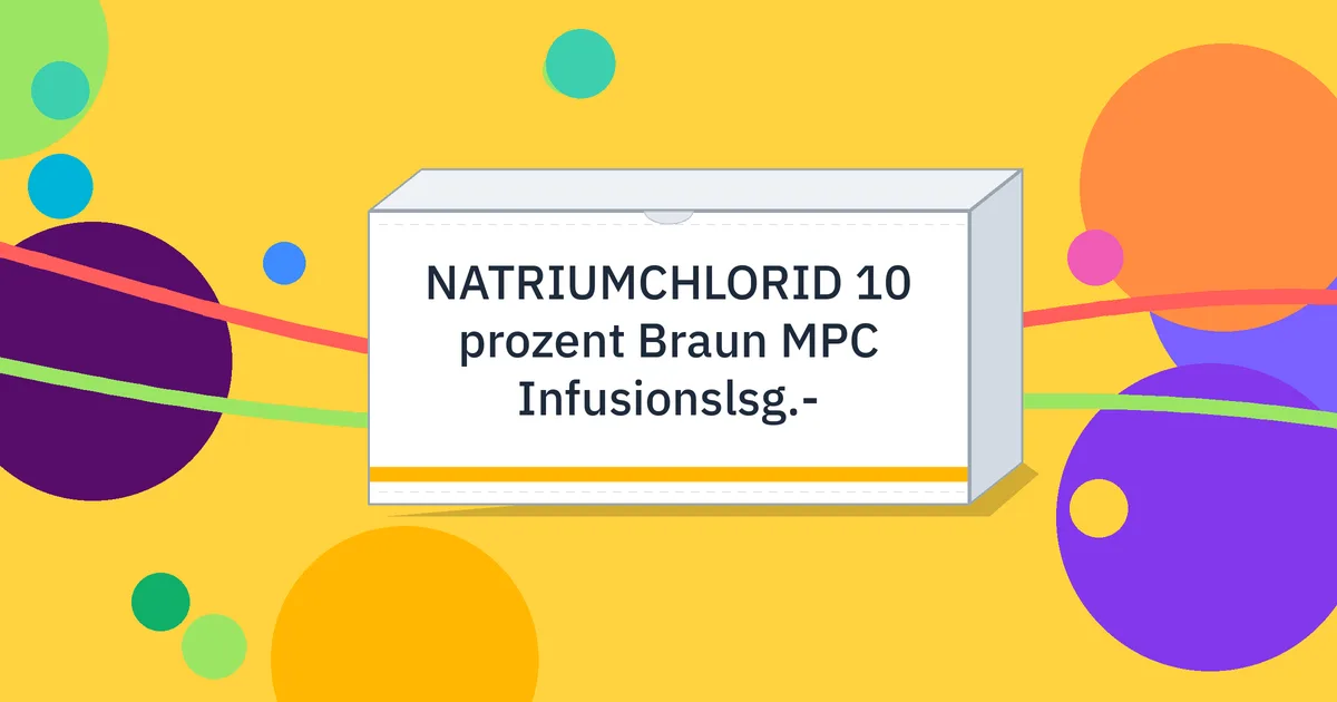 Symbolbild: Packung mit der Aufschrift NATRIUMCHLORID 10 prozent Braun MPC Infusionslsg.- (PZN 03158291) – Verfügbarkeit und Bezug in Apotheken in Frankfurt am Main