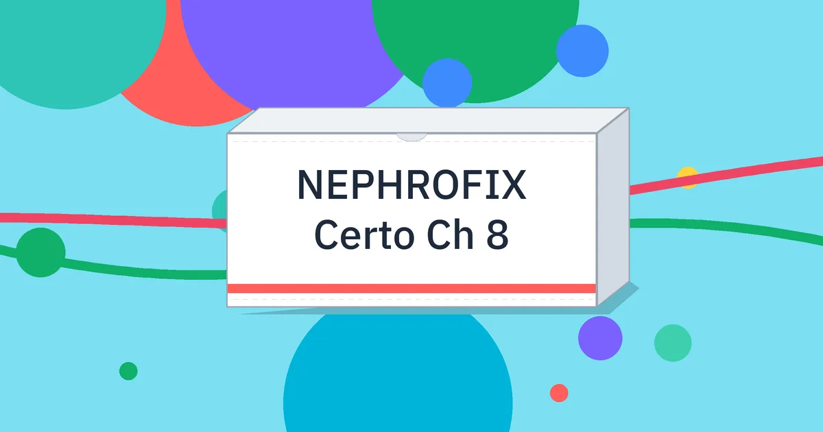 Symbolbild: Packung mit der Aufschrift NEPHROFIX Certo Ch 8 (PZN 04341241) – Verfügbarkeit und Bezug in Apotheken in Frankfurt am Main