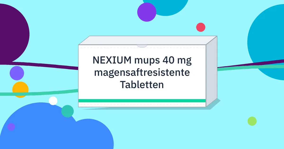 Symbolbild: Packung mit der Aufschrift NEXIUM mups 40 mg magensaftresistente Tabletten (PZN 01340198) – Verfügbarkeit und Bezug in Apotheken in Frankfurt am Main