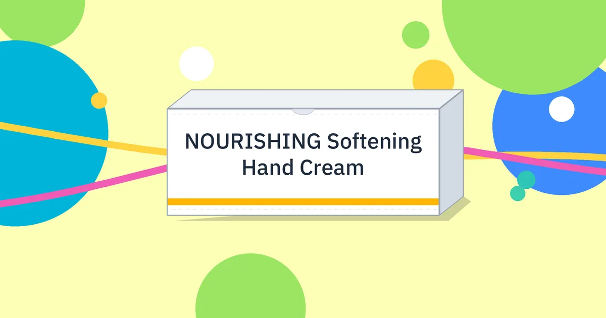 Symbolbild: Packung mit der Aufschrift NOURISHING Softening Hand Cream (PZN 18036429) – Verfügbarkeit und Bezug in Apotheken in Frankfurt am Main