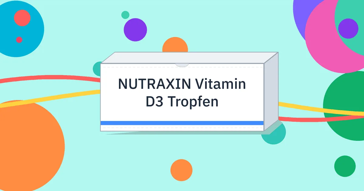 Symbolbild: Packung mit der Aufschrift NUTRAXIN Vitamin D3 Tropfen (PZN 17576069) – Verfügbarkeit und Bezug in Apotheken in Frankfurt am Main