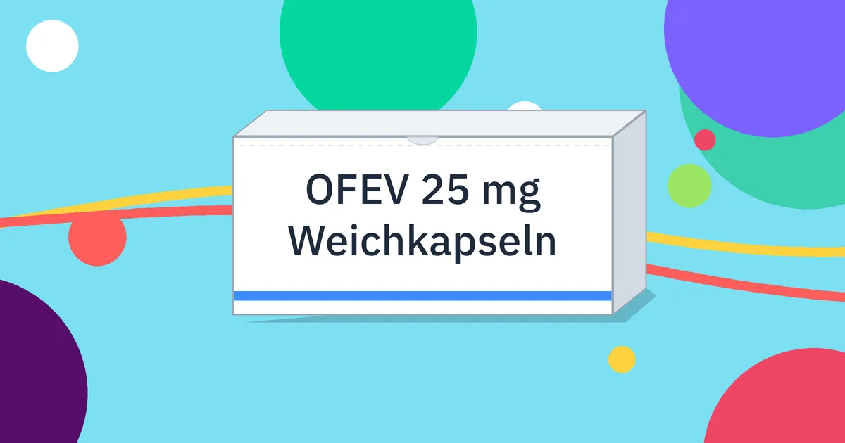 Symbolbild: Packung mit der Aufschrift OFEV 25 mg Weichkapseln (PZN 18453481) – Verfügbarkeit und Bezug in Apotheken in Frankfurt am Main