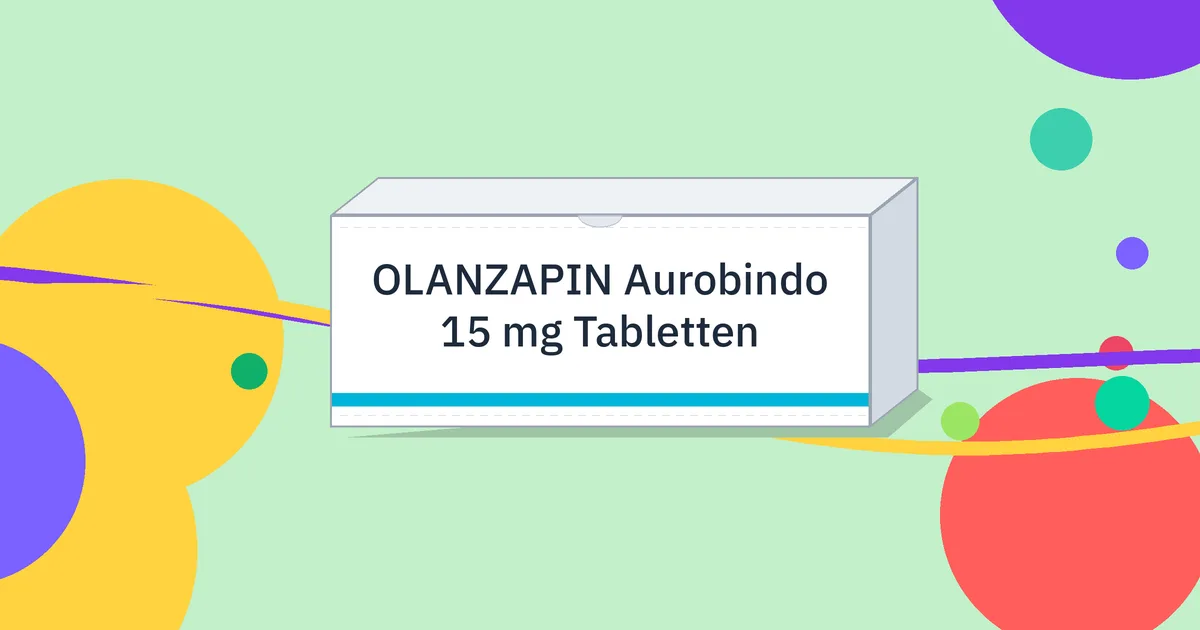 Symbolbild: Packung mit der Aufschrift OLANZAPIN Aurobindo 15 mg Tabletten (PZN 20508663) – Verfügbarkeit und Bezug in Apotheken in Frankfurt am Main