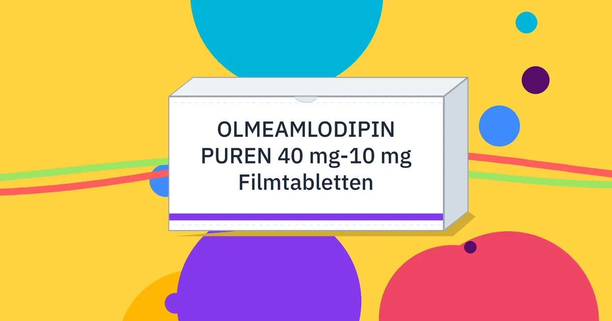 Symbolbild: Packung mit der Aufschrift OLMEAMLODIPIN PUREN 40 mg-10 mg Filmtabletten (PZN 18457102) – Verfügbarkeit und Bezug in Apotheken in Frankfurt am Main